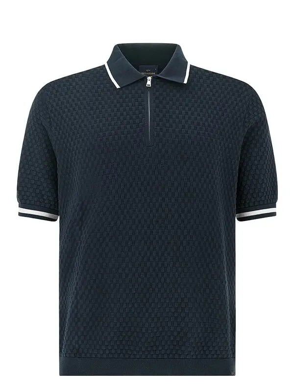 Paul & Shark Polo In Piuma Cotton - Blue