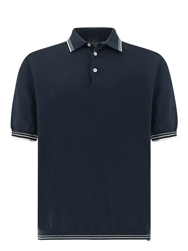 Paul & Shark Polo In Piuma Cotton - Blue