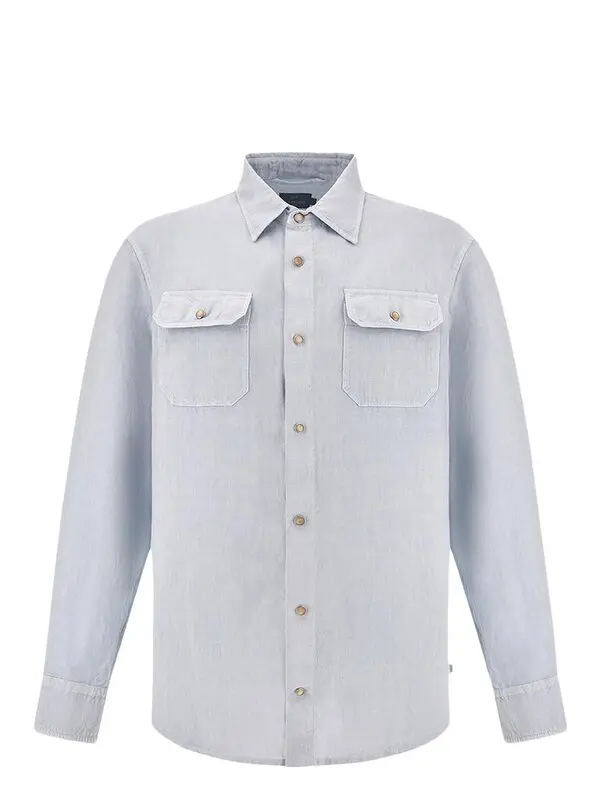 Paul & Shark Garment Dyed Linen Overshirt - Skyride