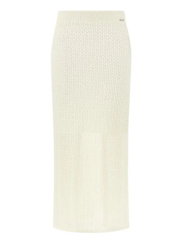 Paul & Shark Linen Knit Maxi Skirt With Open Stitch - Cloud Dancer