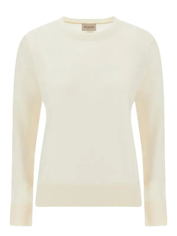 Paul & Shark Wool And Silk Crew Neck Sweater - Milk