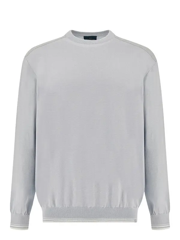 Paul & Shark Piuma Cotton Crew Neck Sweater With Technical Fabric Details - Skyride