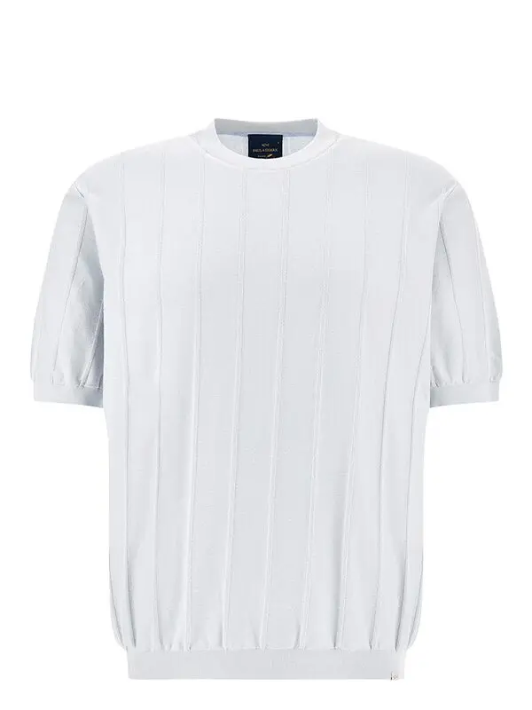 Paul & Shark Piuma Cotton Crewneck Sweater With Linen Details - Skyride