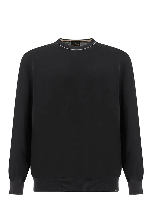 Paul & Shark Piuma Cotton Crew Neck Sweater - Black