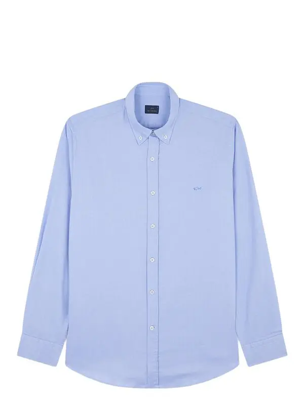 Paul & Shark Oxford Cotton Shirt With Shark Embroidery - Allure