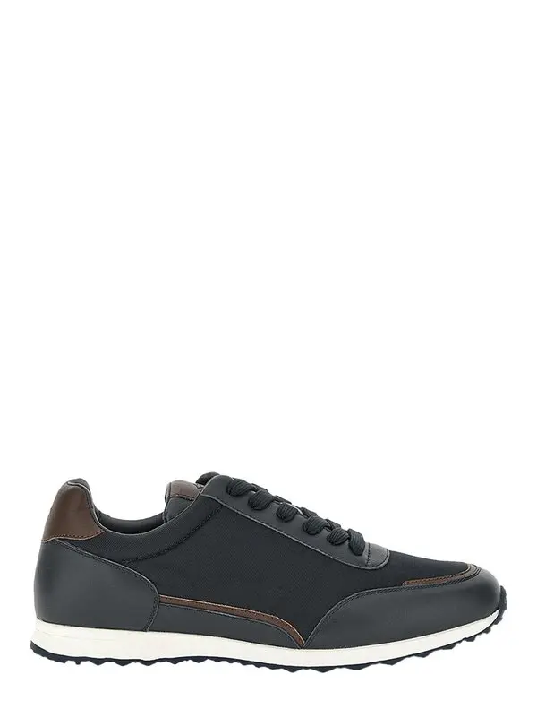 Paul & Shark Leather And Nylon Lace-up Sneakers - Dama Blue