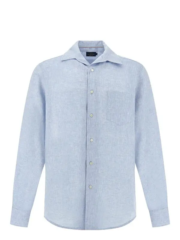 Paul & Shark Soffio Linen Shirt - Light Blue