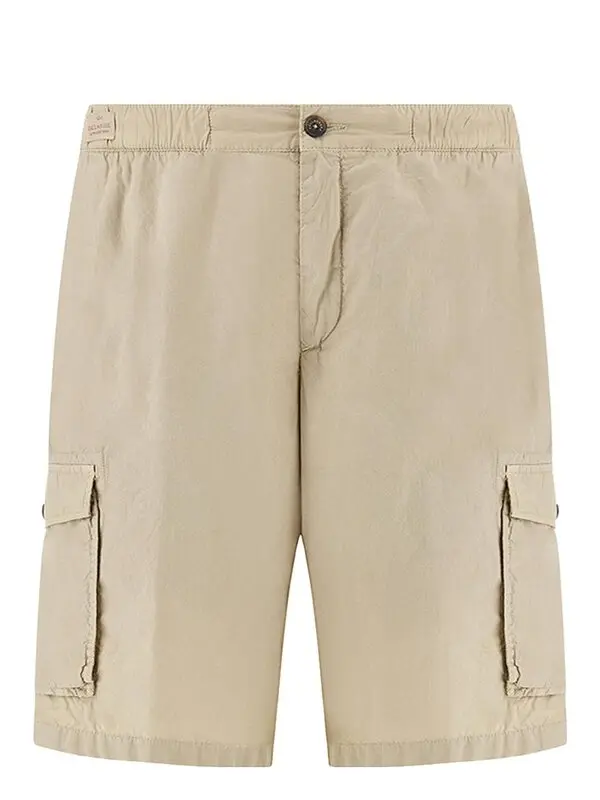 Paul & Shark Cargo Bermuda Shorts In Ultralight Cotton Poplin - Sahara