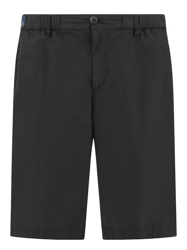 Paul & Shark Ultralight Poplin Cotton Bermuda Shorts With Drawstring - Black