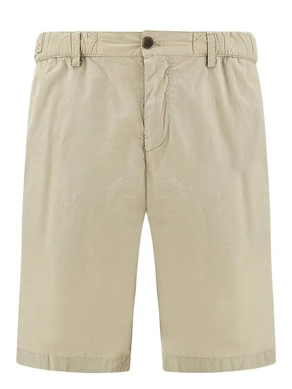 Paul & Shark Ultralight Cotton Poplin Bermuda Shorts With Drawstring - Sahara