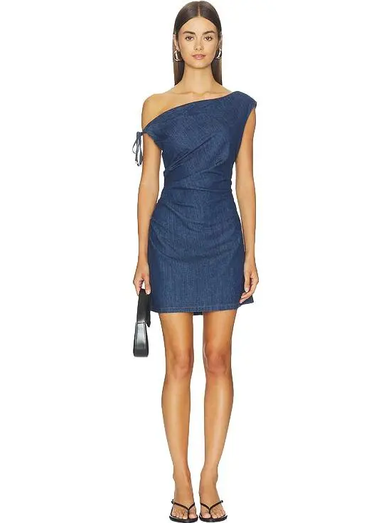 Line & Dot Abo Mini Dress - Blue