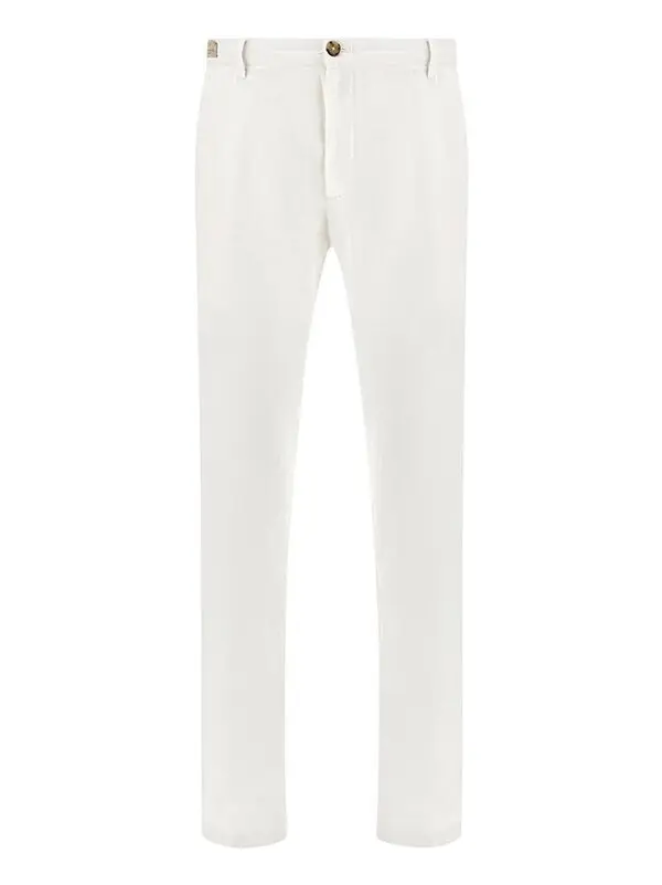 Paul & Shark Linen Chino Pants With Drawstring - White