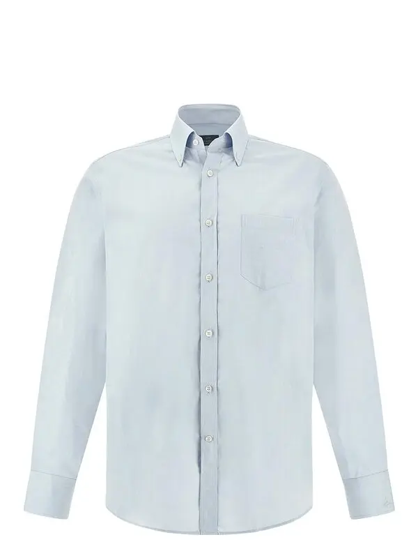 Paul & Shark Sea Island Cotton Shirt - Light Blue