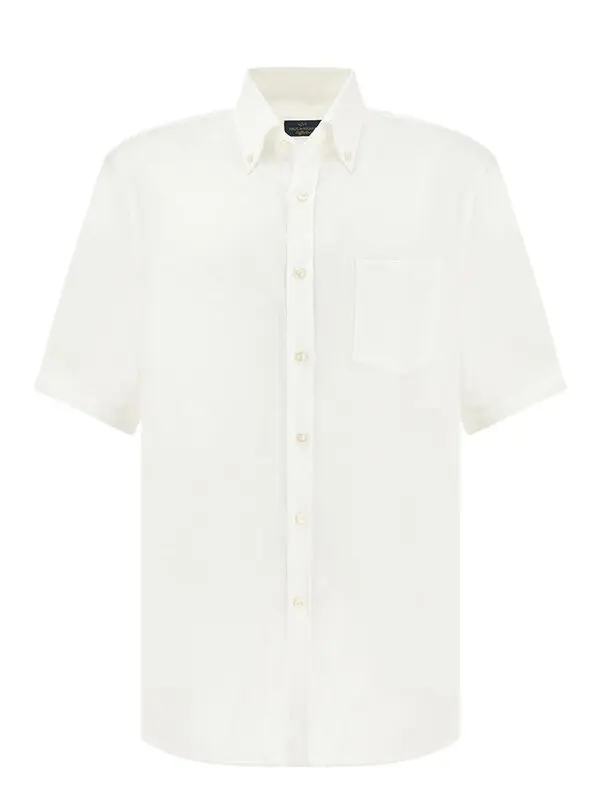 Paul & Shark Soffio Linen Shirt With Short Sleeves - White