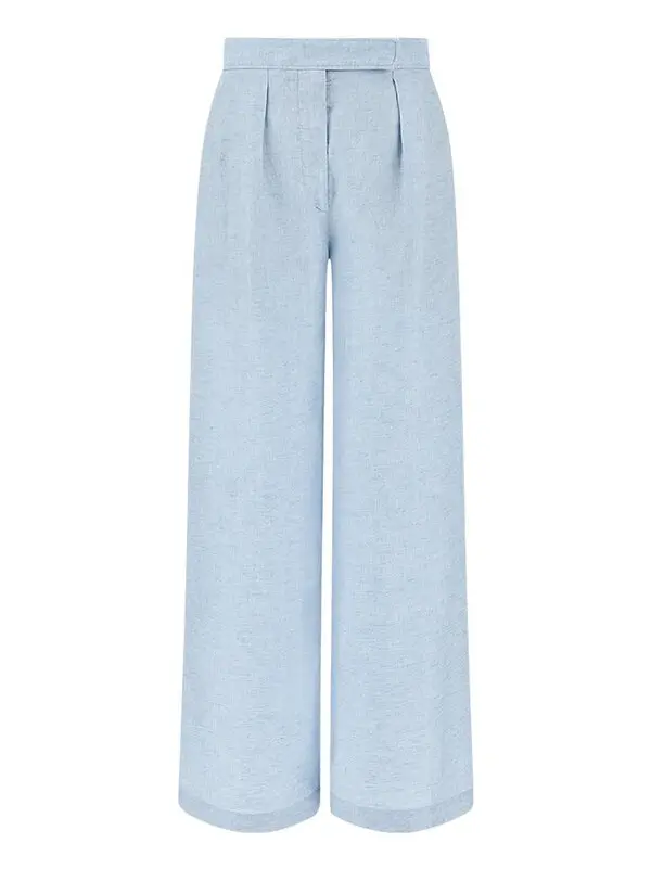 Paul & Shark Wide Leg Linen Trousers - Forever Blue