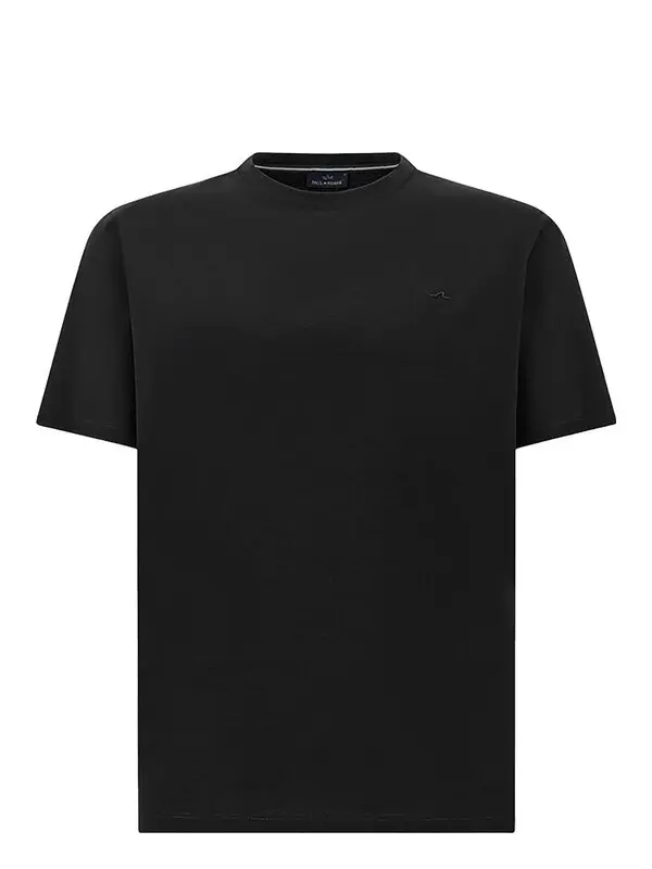 Paul & Shark Cotton Jersey T-shirt With Shark Fin Embroidery - Black