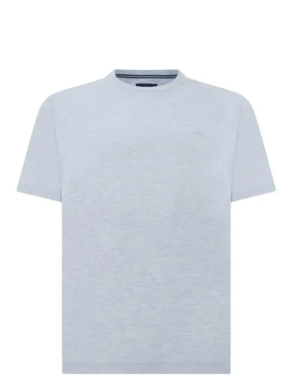 Paul & Shark Cotton Jersey T-shirt With Shark Fin Embroidery - Cerulean
