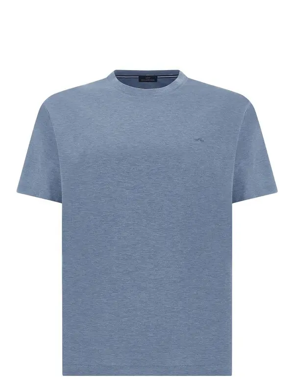 Paul & Shark Cotton Jersey T-shirt With Shark Fin Embroidery - Blue Bonnet