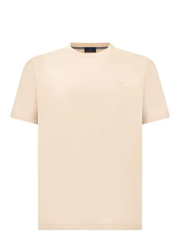Paul & Shark Cotton Jersey T-shirt With Shark Fin Embroidery - Beige