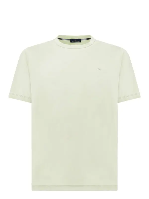Paul & Shark Cotton Jersey T-shirt With Shark Fin Embroidery - Meadow Mist