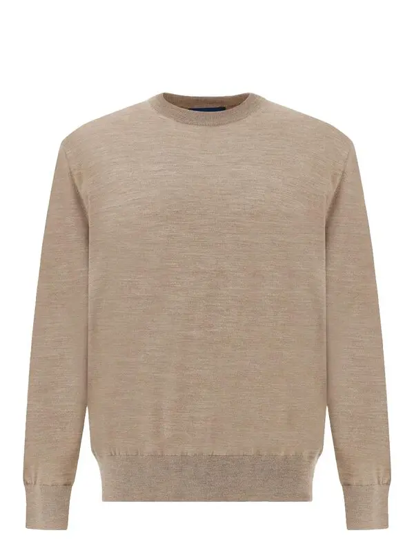 Paul & Shark 140's Superfine Merino Wool Crewneck Sweater - Humus