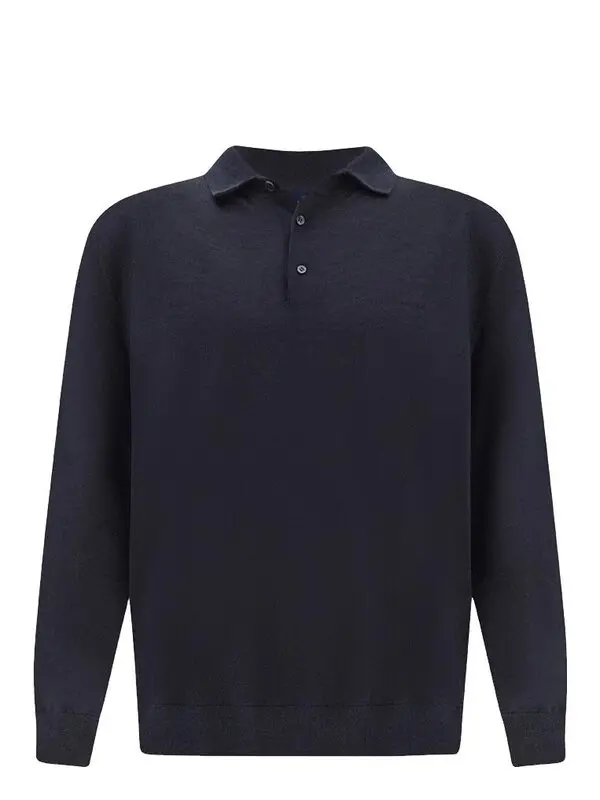 Paul & Shark Cashmere And Silk Polo Shirt - Blue