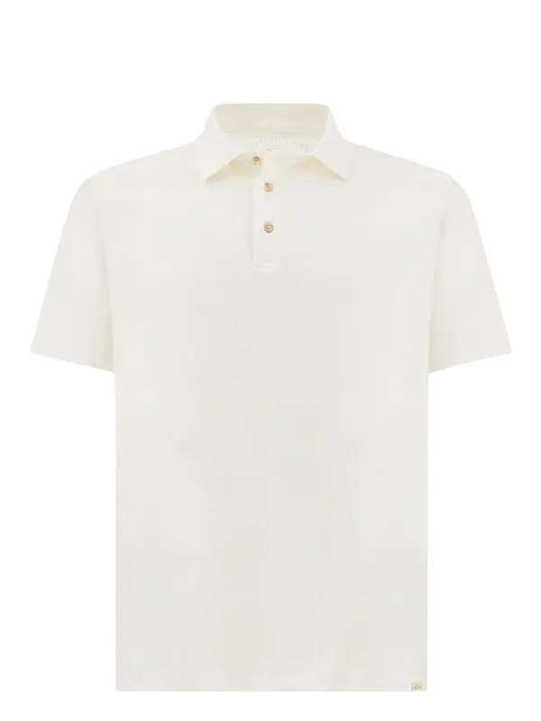 Paul & Shark Polo Shirt In Garment‑dyed Suvin Cotton - Blanc De Blanc