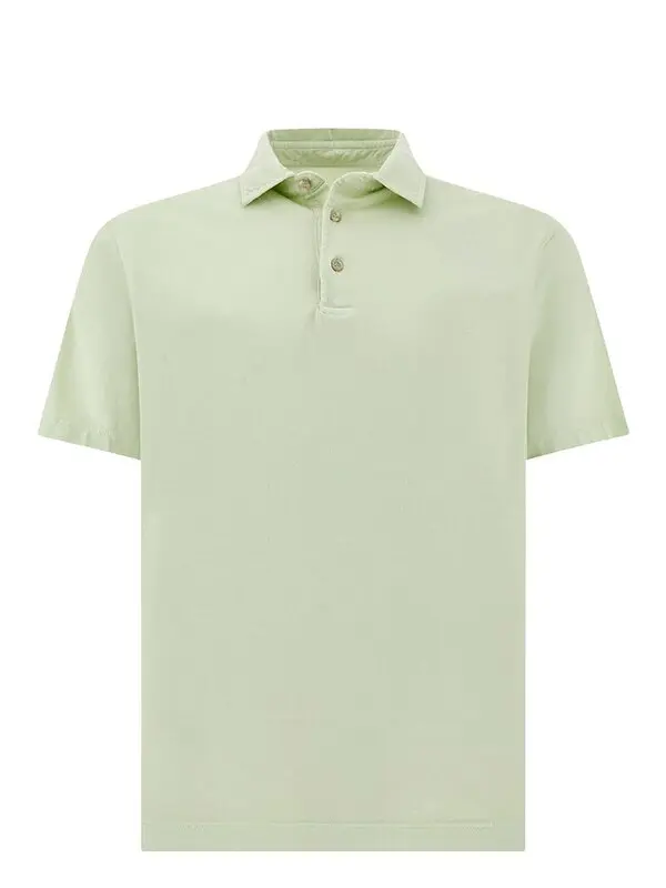 Paul & Shark Polo Shirt In Garment‑dyed Suvin Cotton - Meadow Mist