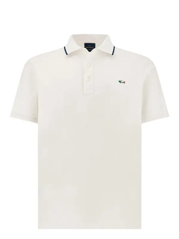 Paul & Shark Polo Shirt In Aqua Touch Cotton - White
