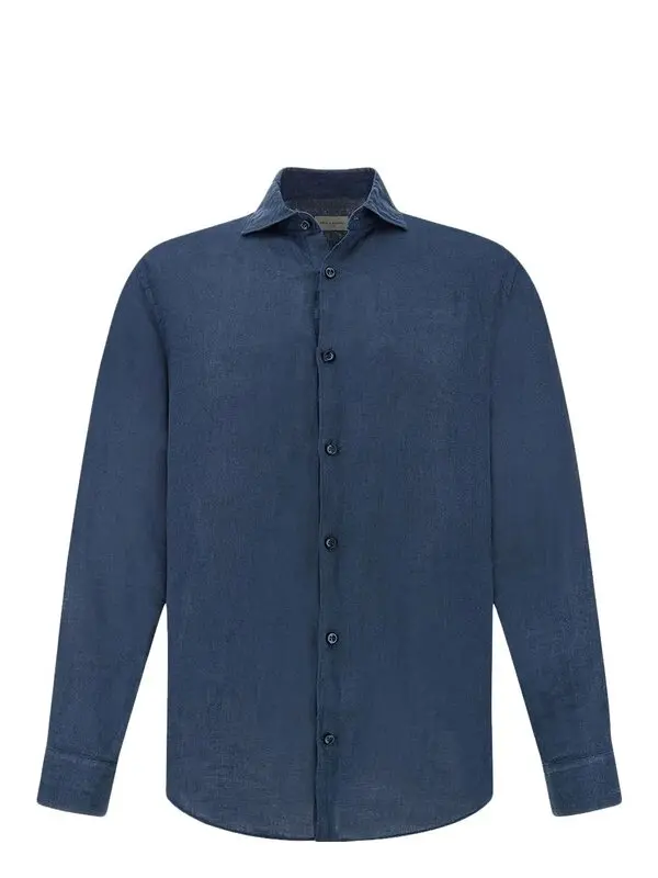Paul & Shark Garment‑dyed Linen Shirt - Blue