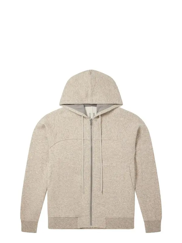 Rick Owens Wool And Cotton-blend Zip-up Hoodie - Neutrals