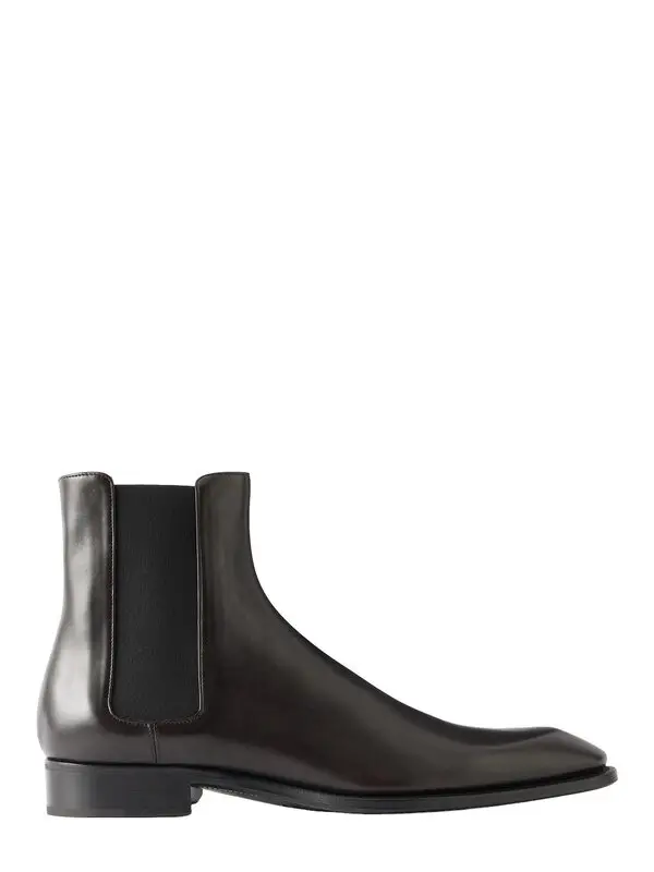 Saint Laurent Aurelien Leather Chelsea Boots - Brown