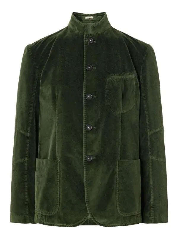 Massimo Alba Gstaad Panelled Cotton-velvet Jacket - Green