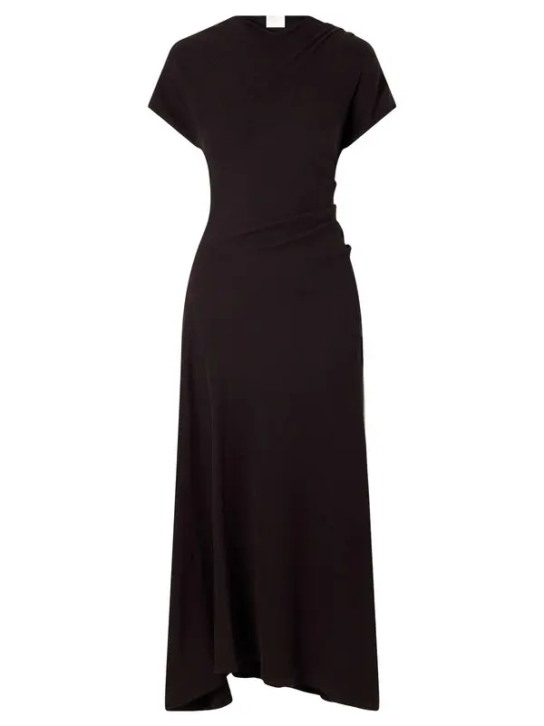 Citizens Of Humanity Kira Sculptural Ribbed Organic Cotton-blend Maxi Dress - Chocolate