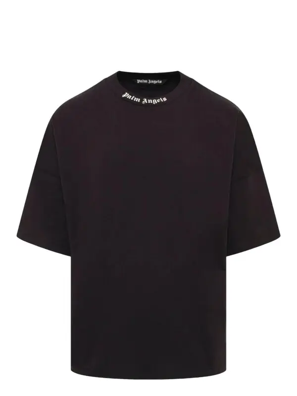 Palm Angels Logo Cotton T-shirt - Black