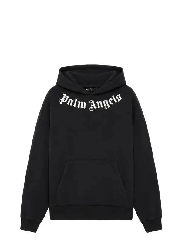 Palm Angels Logo Regular Hoodie - Black