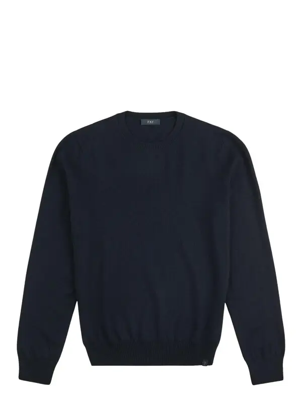 FAY Wool Crew Neck Sweater - Blue