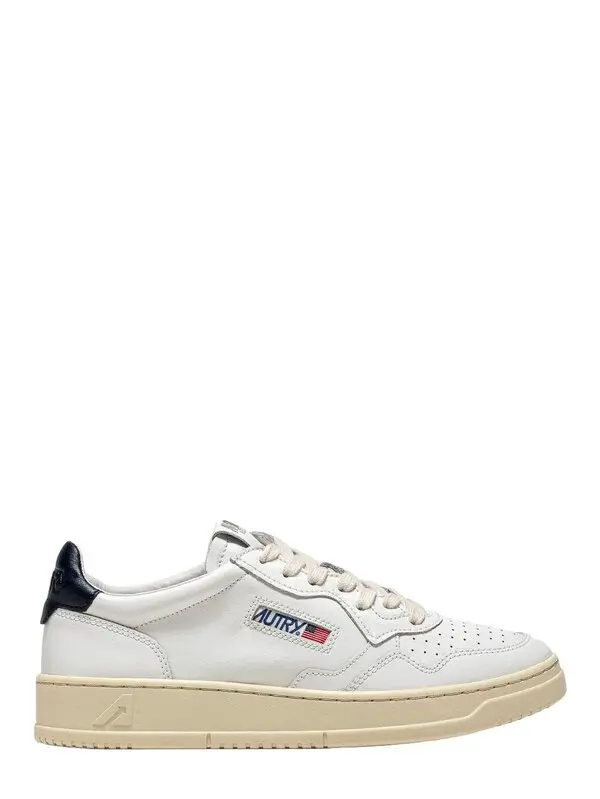 AUTRY Medialist Low Top Sneakers With Leather Logo Patch - Blue