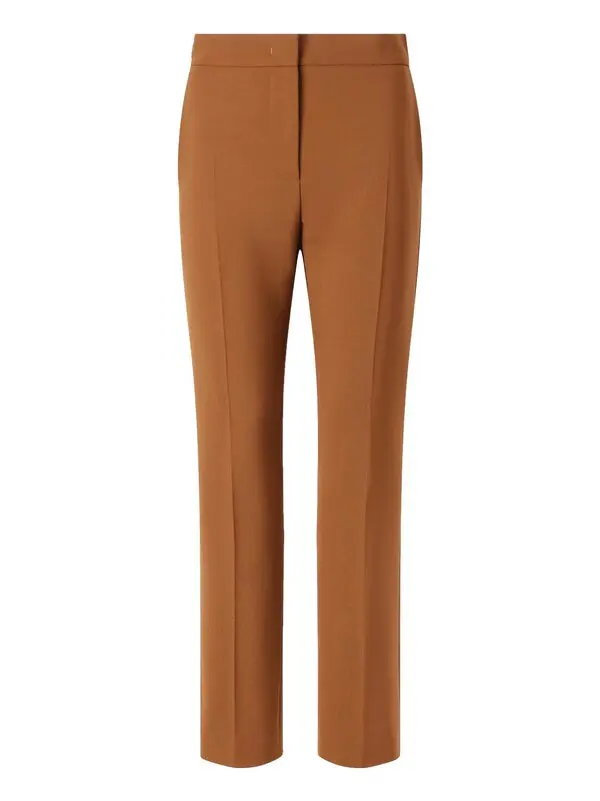 Max Mara Mxmacino Wool-blend Mid-rise Slim-leg Pants - Brown
