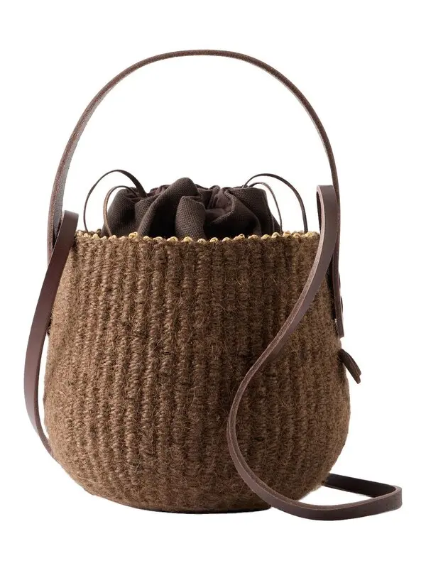 Muuñ Orphee Raffia Shoulder Bag - Brown