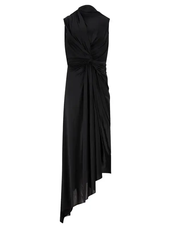 Balenciaga Stretch Fabric Long Asymmetrical Dress - Black