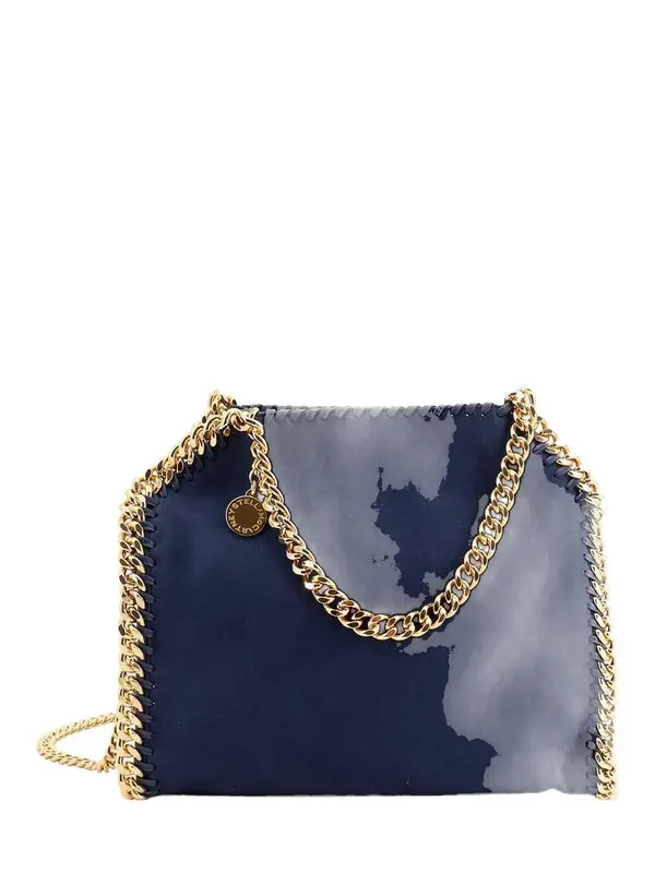 Stella McCartney Falabella Mini Velvet Crossbody Bag - Blue