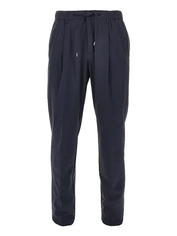 Herno Technical Poplin Tapered Drawstring Pants - Blue