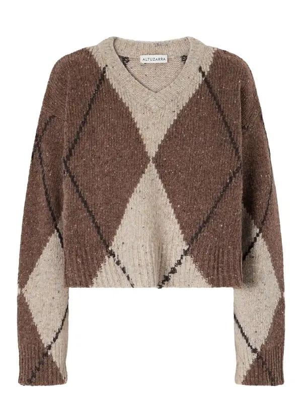 Altuzarra Parish Argyle Wool-blend Sweater - Brown