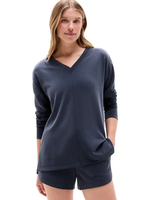 Athleta Seasoft V-neck Sweatshirt - Navy