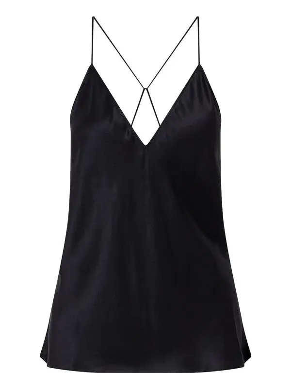 NILI LOTAN Emile Silk-satin Cami - Black