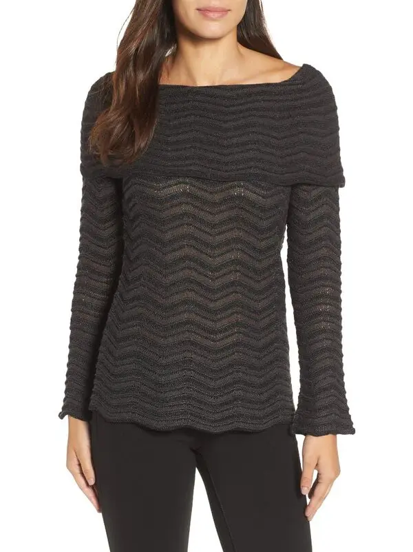 NIC+ZOE Over The Shoulder Top - Phantom