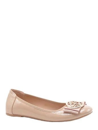 KNEETOES Bexley Ballerina Flats With Embellishment - Beige