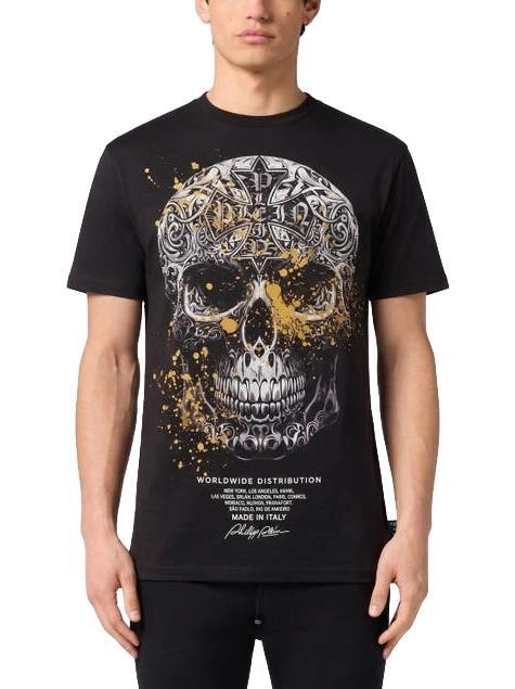 Philipp Plein T-shirt Round Neck Ss Skull - Black