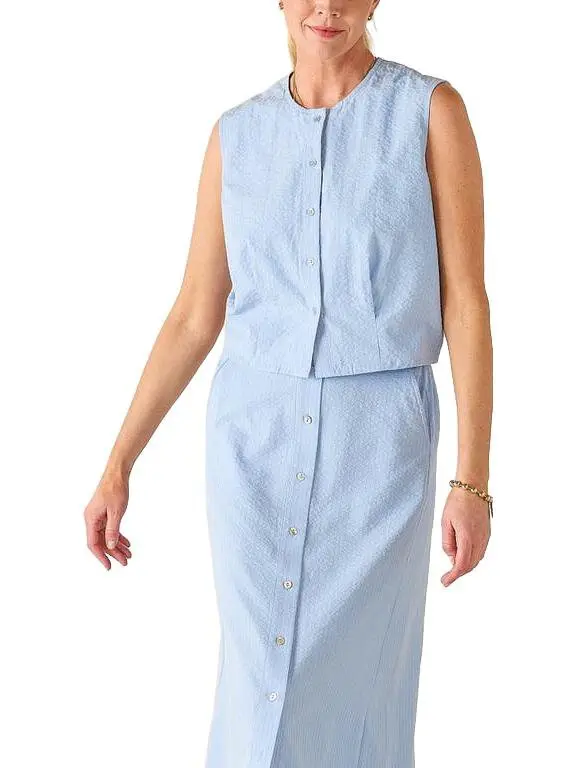 VOYAGEUR BY MERSEA Le Midi Cropped Top - Cornflower